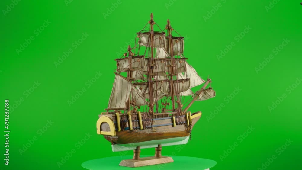 Vidéo Stock Scale wooden model Ship HMS Bounty Vessel British Royal ...