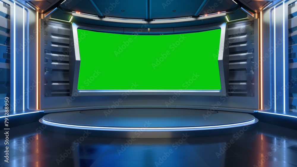 Chroma tv screen studio virtual background Stock Illustration | Adobe Stock