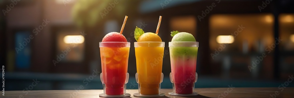 Food photography of Asian drink pineapple slushie slushy frappe bubble ...