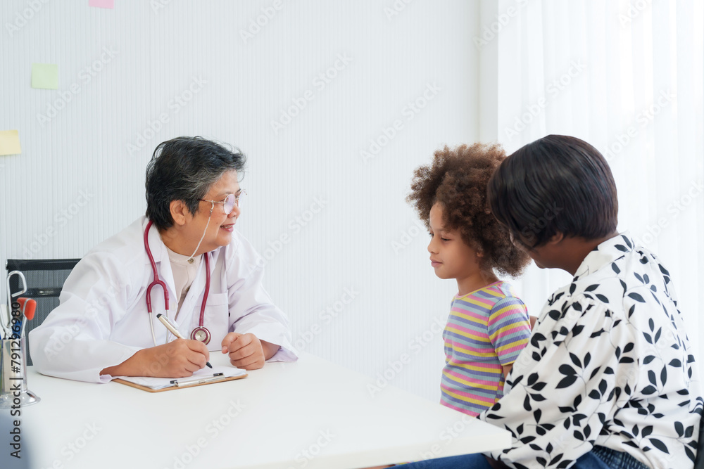 Senior female doctor nearing retirement age Counseling is being given ...