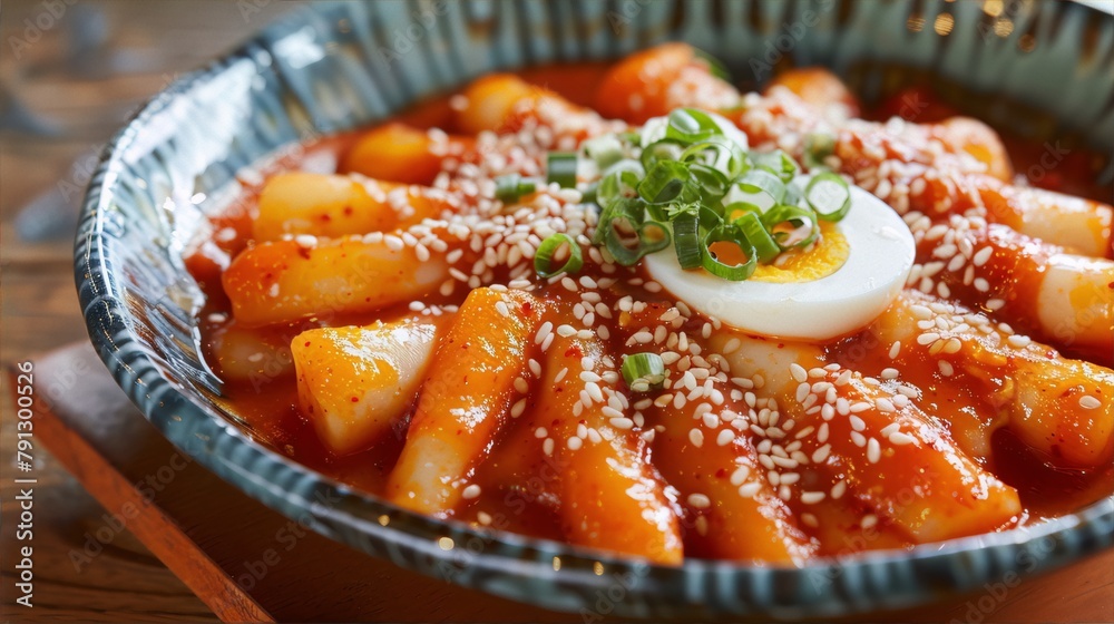 korean traditional food tteokbokki made from soft rice cakes ,fish ...