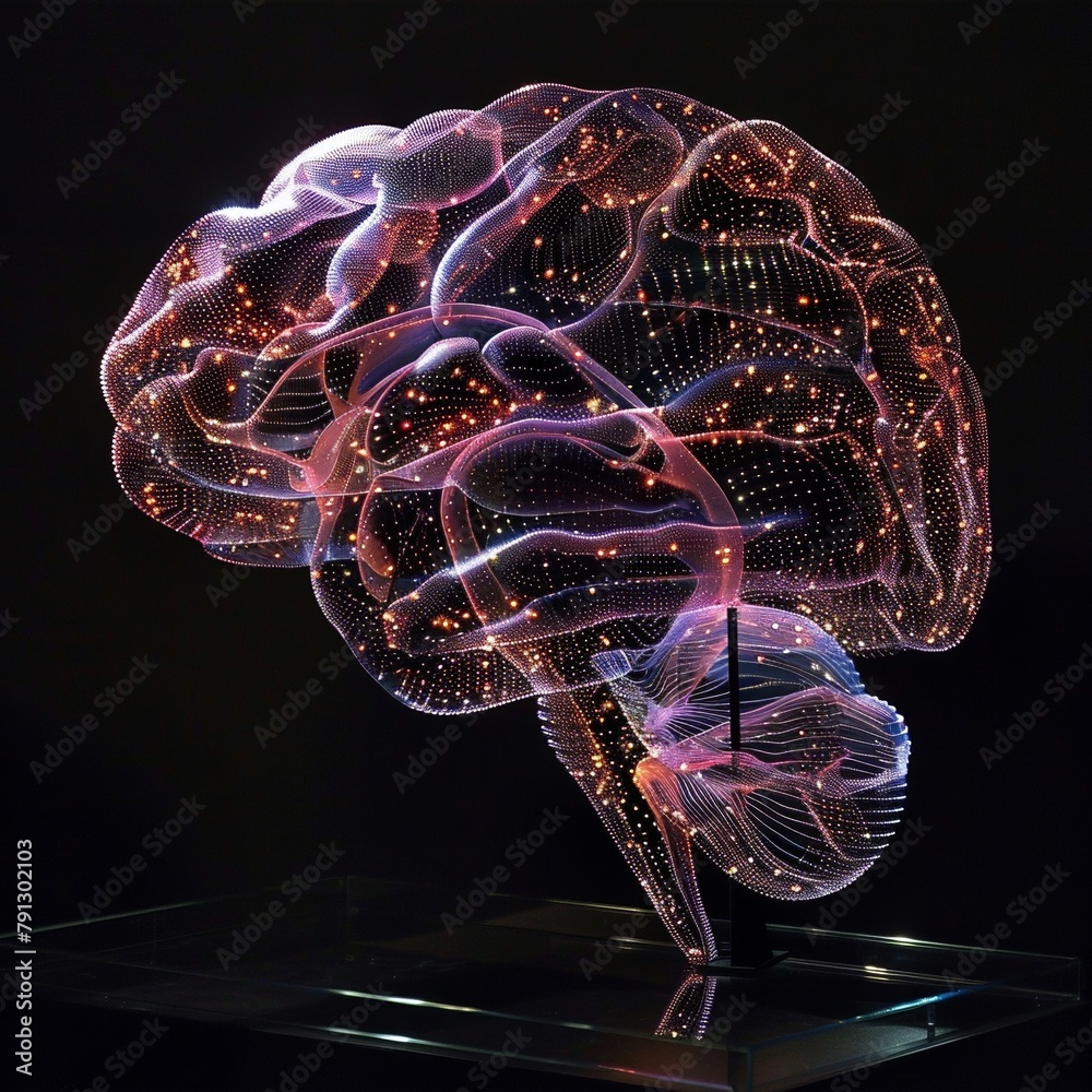 Fascinating 3D model of the human brain Along with fluorescent ...