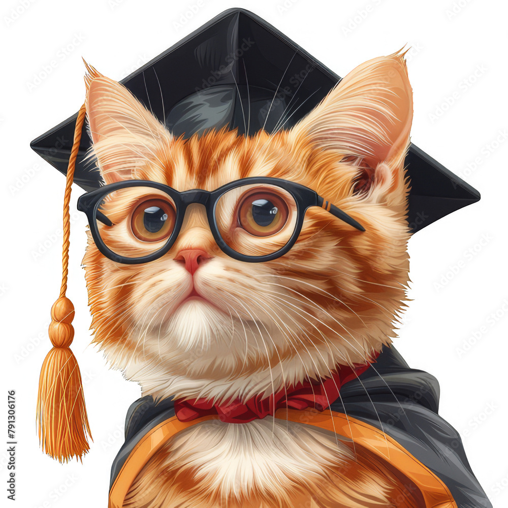 Adorable Graduated Cats in Academic Attireม cute cartoon cats wearing ...