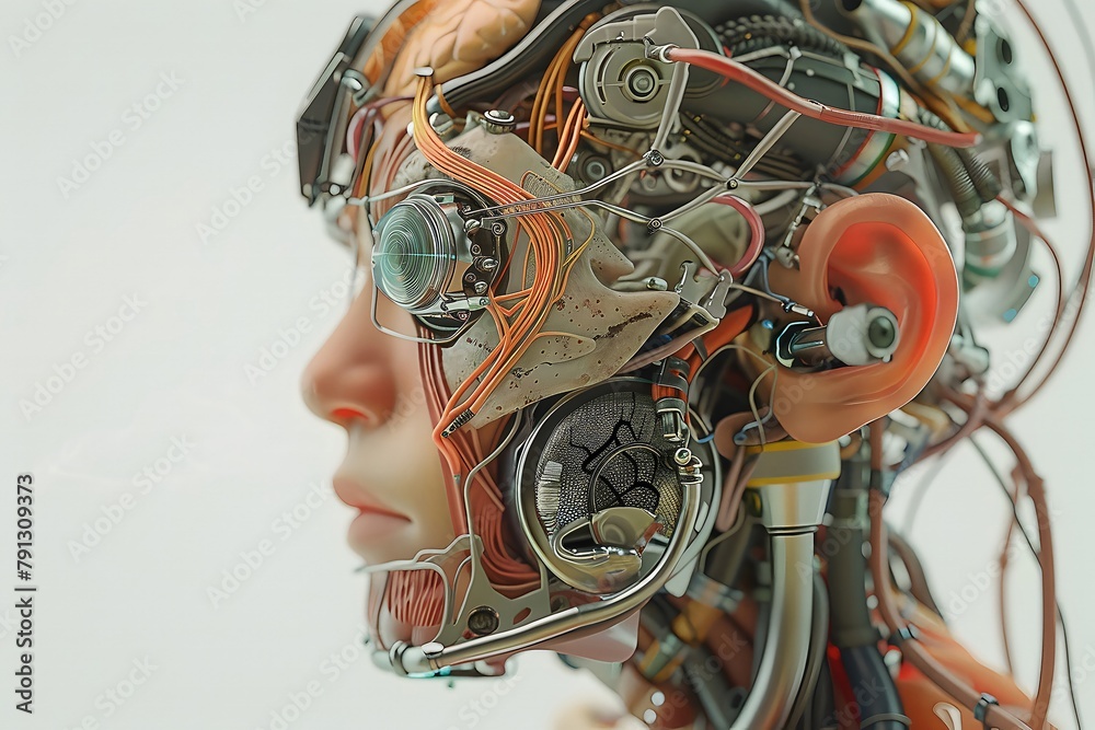 Cyborg Implant Cross Section Showcasing Advanced Bionic and Cybernetic ...