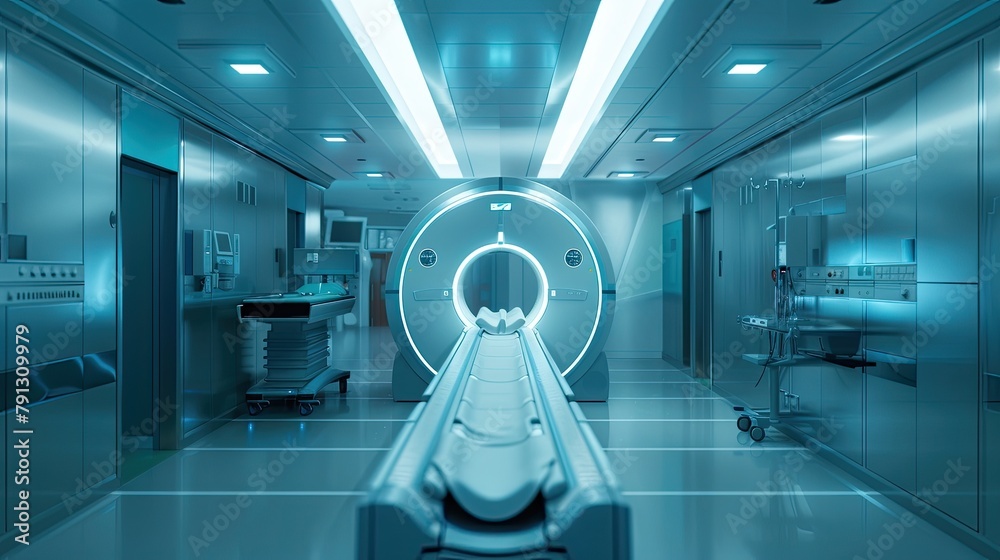 A state-of-the-art medical imaging facility, where advanced scanners ...