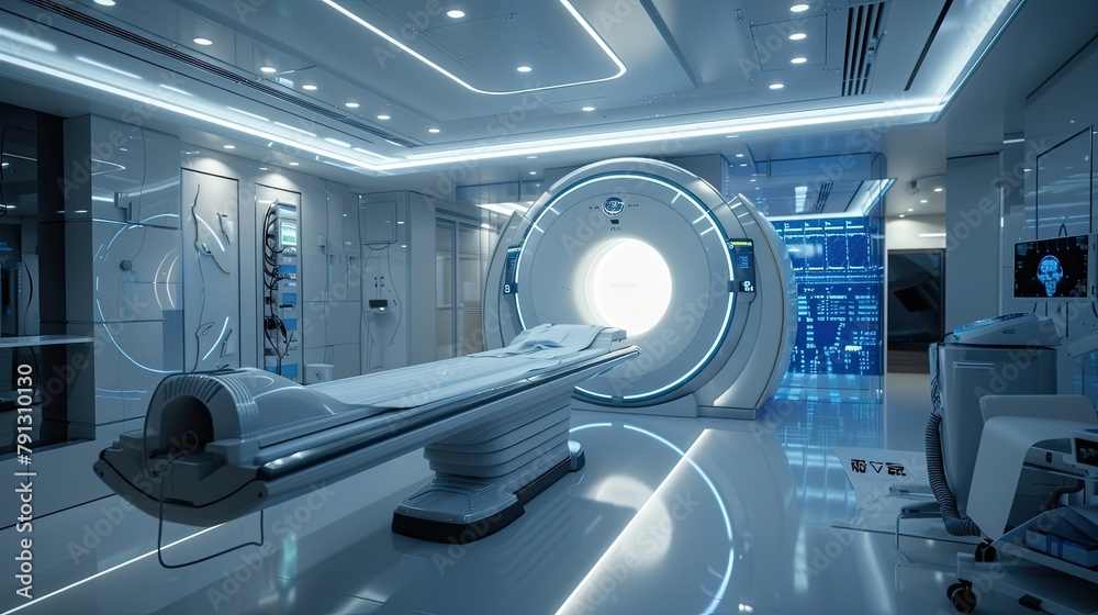 A state-of-the-art medical imaging facility, where advanced scanners ...