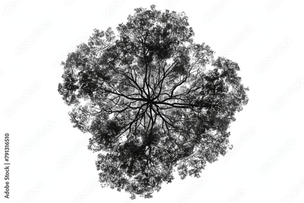 Vector tree top view isolated on white background for landscape plan ...