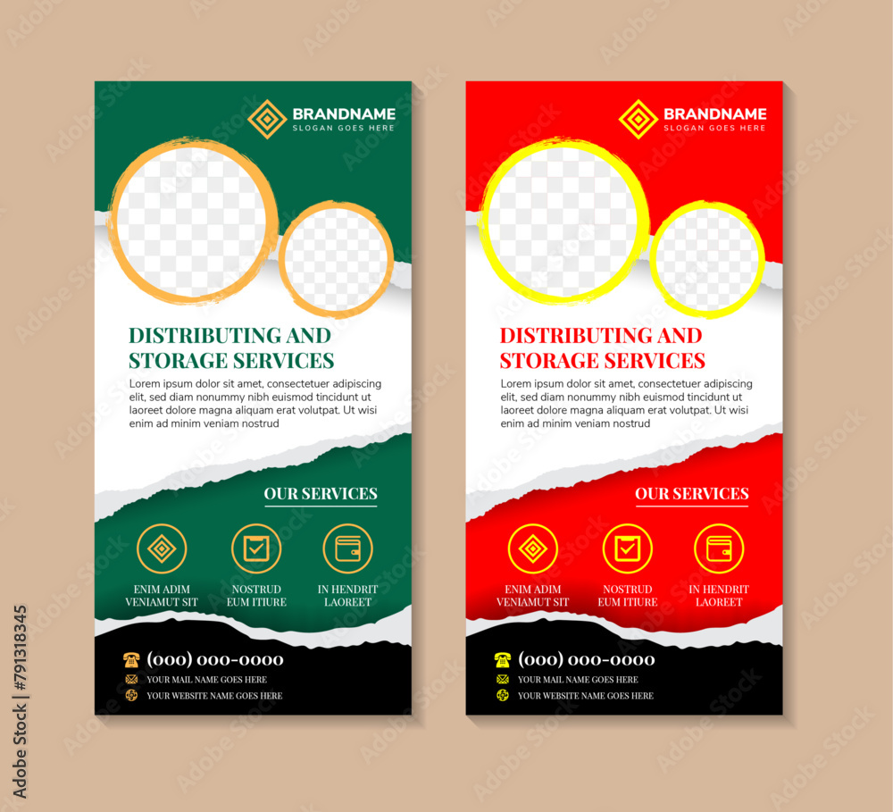 collection of distributing and storage services banner design template ...