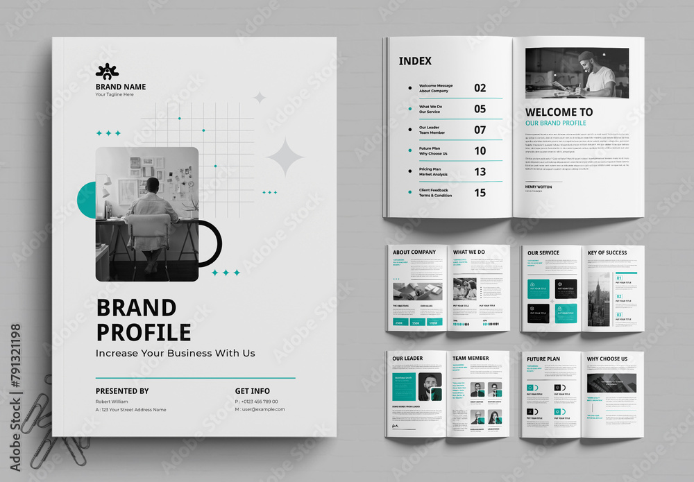 Brand Profile Brochure Template Layout Stock Template | Adobe Stock