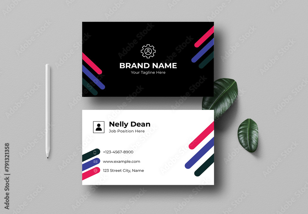 Business Card Template Layout Design Stock Template | Adobe Stock