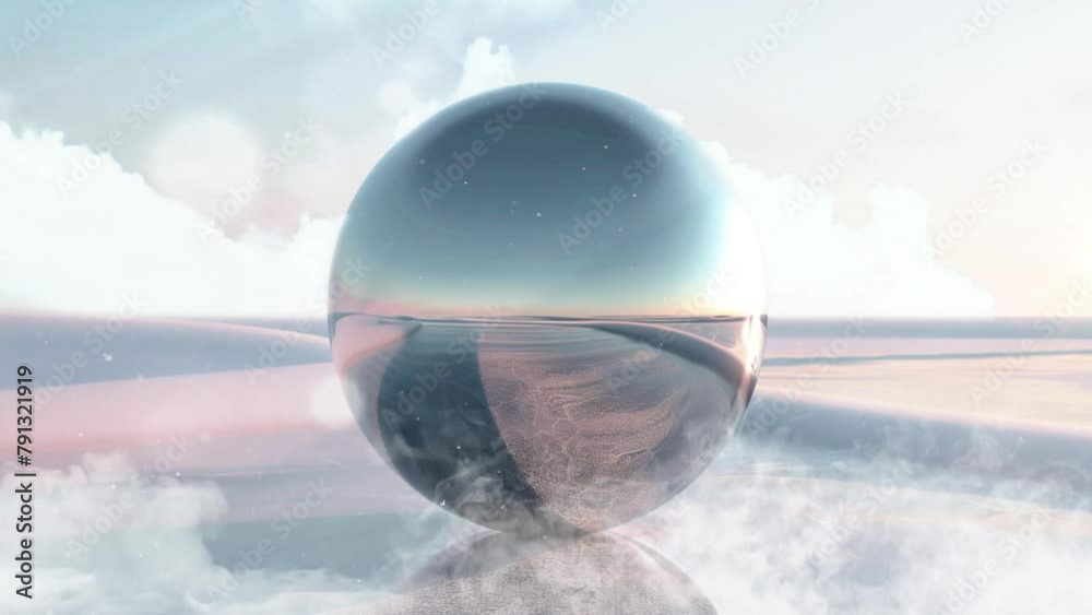 realistic render of a spherical ellipsoid shape. seamless looping ...