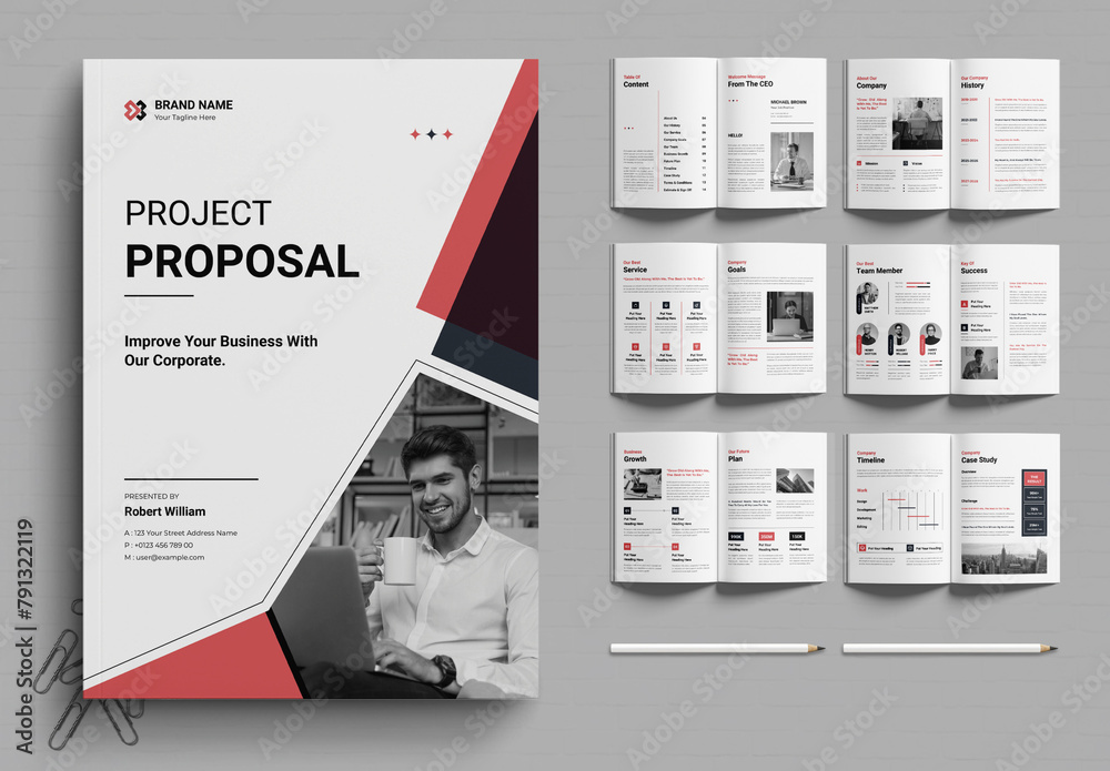 Project Proposal Layout Design Template Stock Template | Adobe Stock