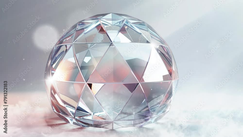 realistic render of a silver spherical dome shape prism. seamless ...