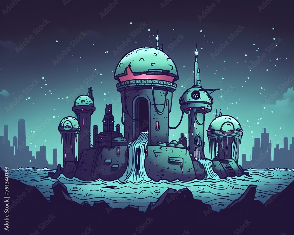 Tidal currents surged through underwater turbines, their relentless ...