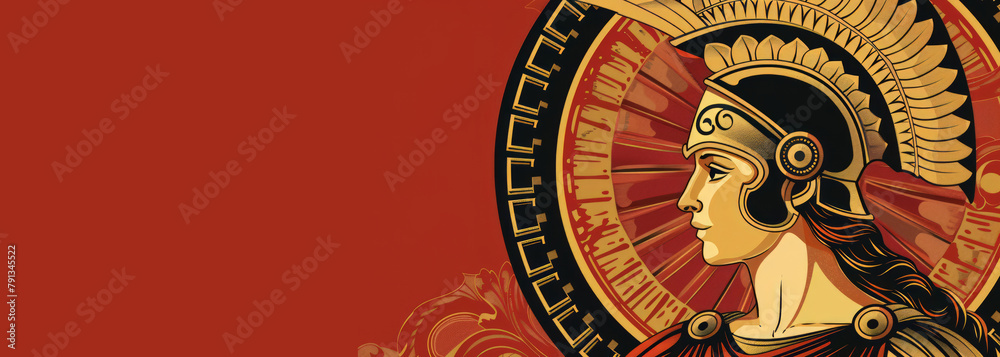 Athena Athene Banner with Copy Space. Ancient Greek goddess associated ...