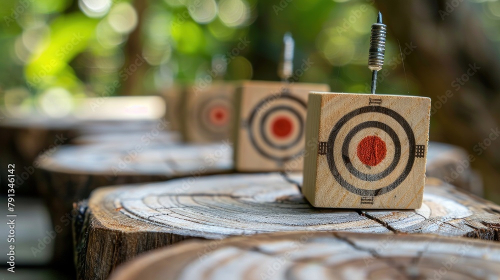 Visualize goals using a virtual target board printed on wooden cubes ...