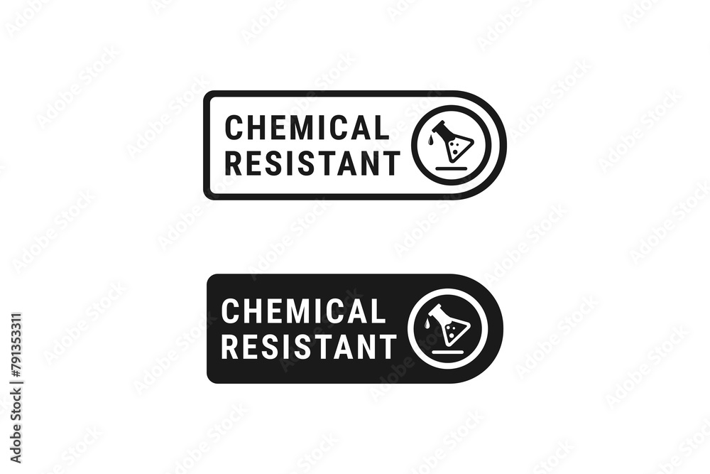 Chemical resistant sign or Chemical resistant label Vector Isolated ...