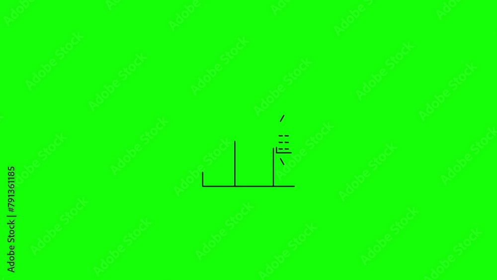 lift up and down animated black icon on Greenscreen background. lift up ...