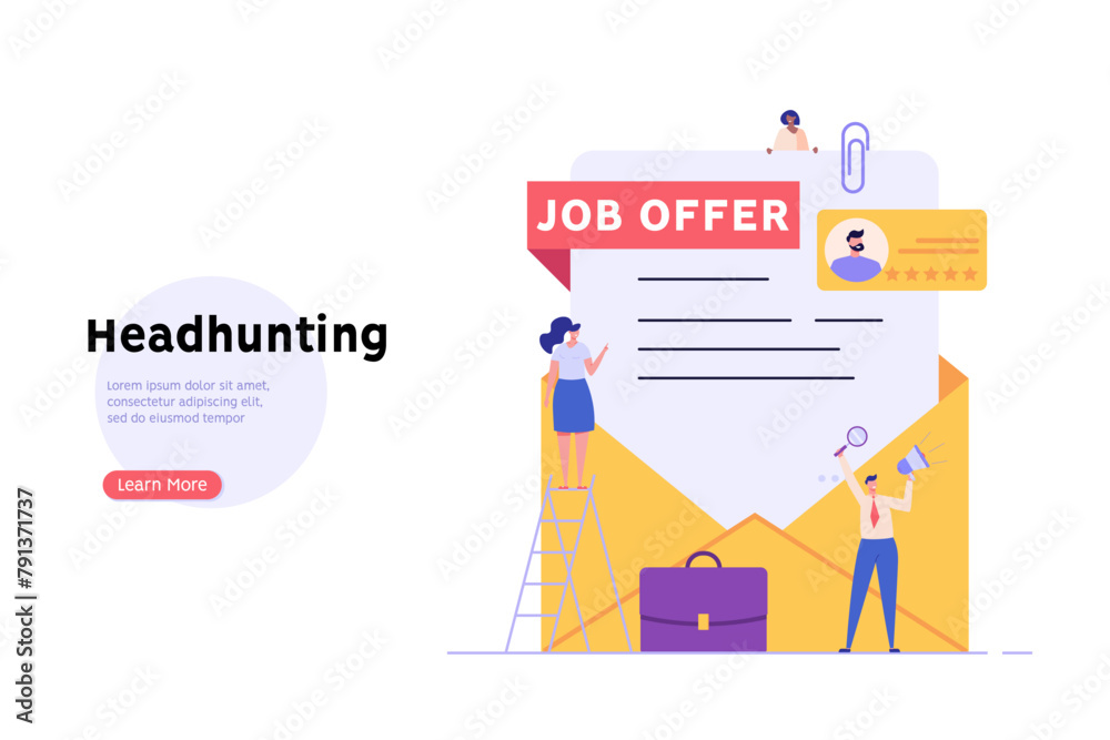 Concept of job offer, recruitment search, start career, vacancy. We’re ...