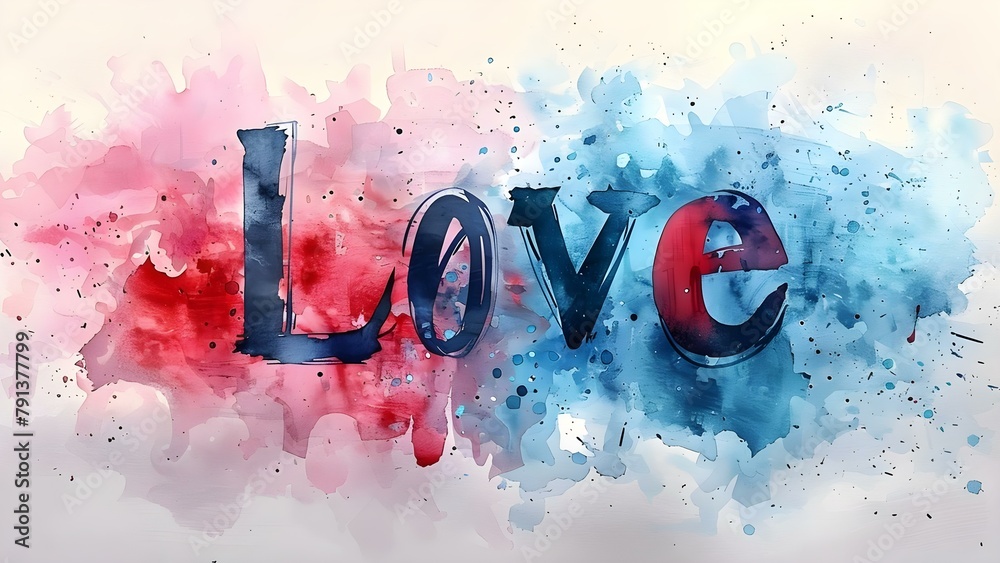 Calligraphystyle love quotes on soft watercolor background for visually ...