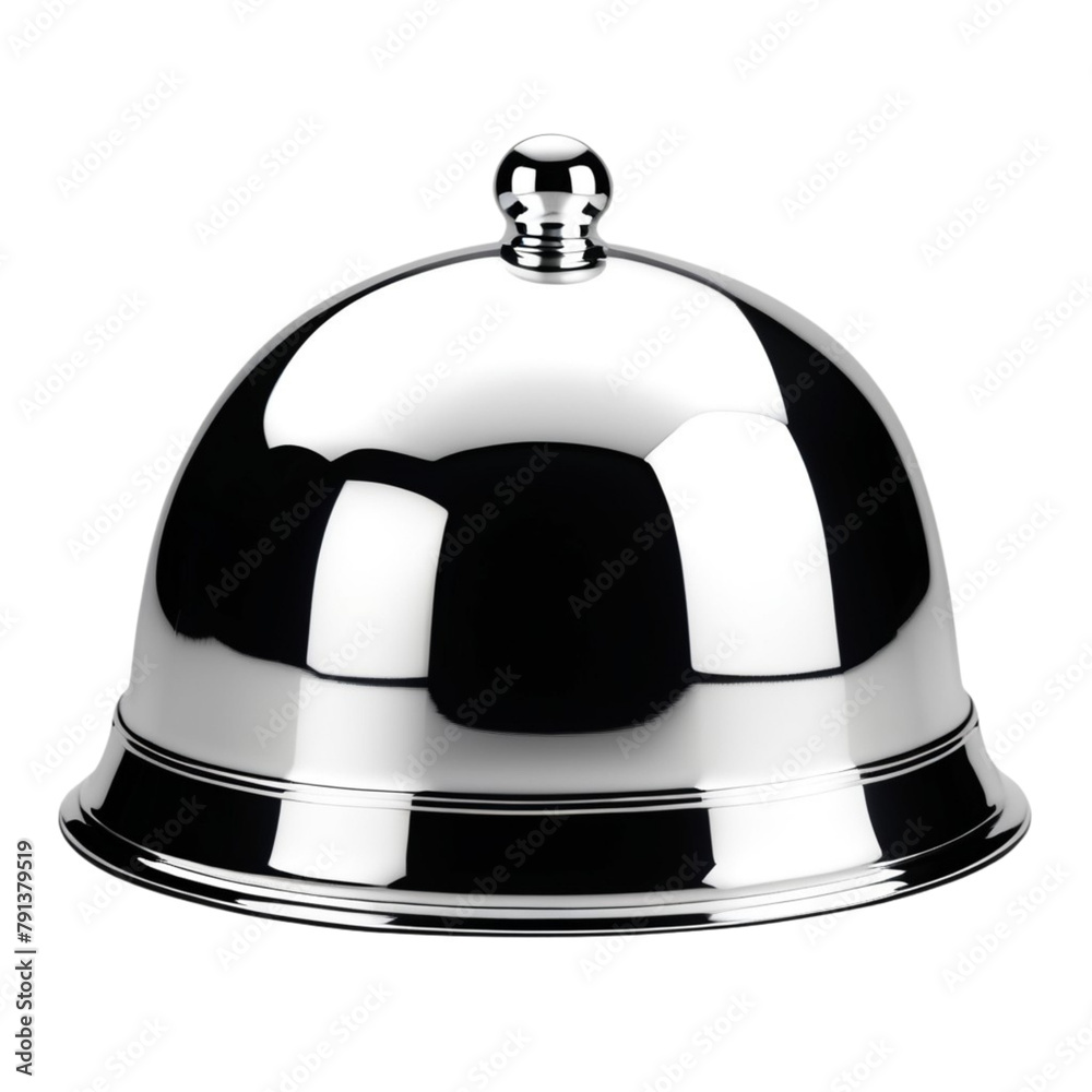Shiny silver cloche on Isolated transparent background png. generated ...