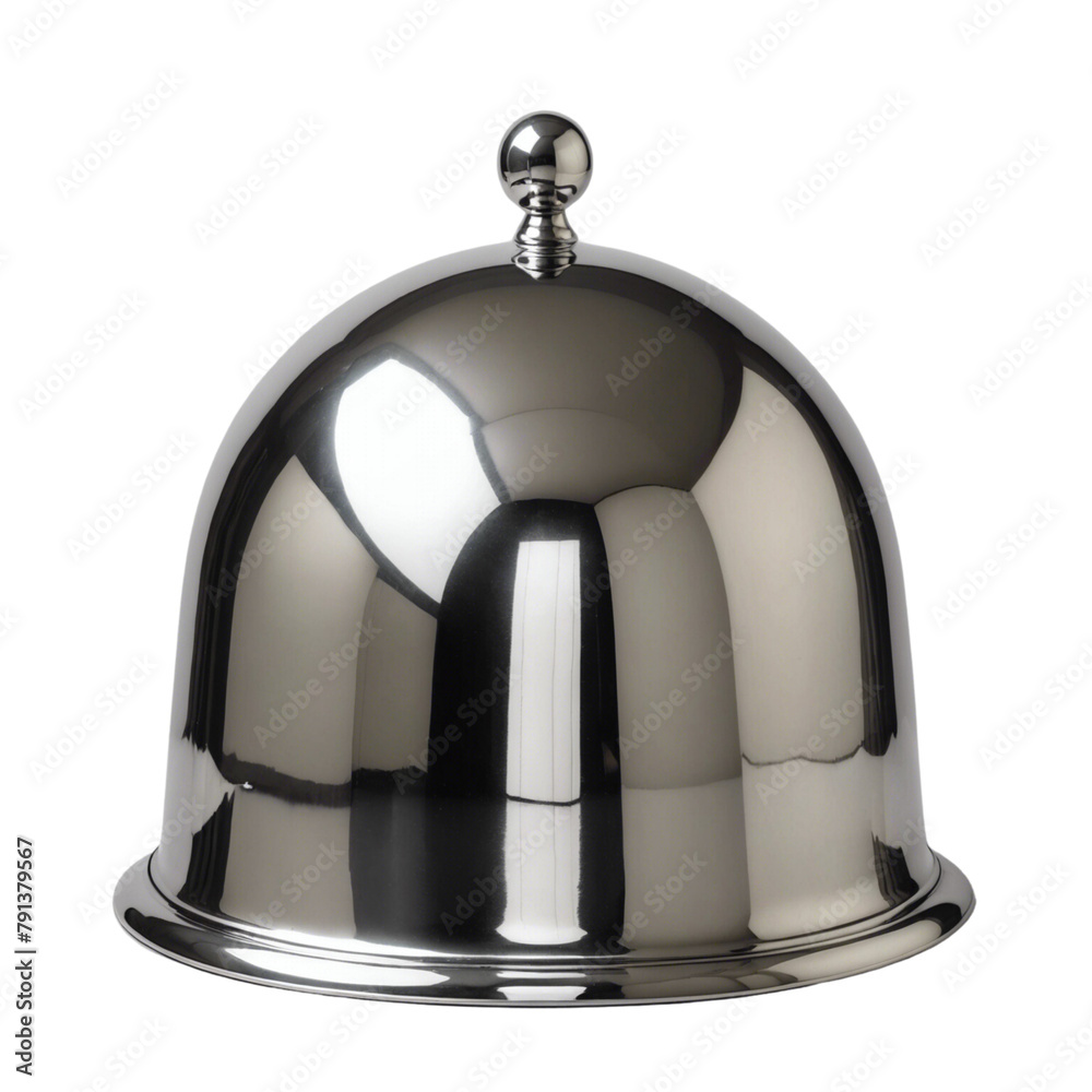 Shiny silver cloche on Isolated transparent background png. generated ...