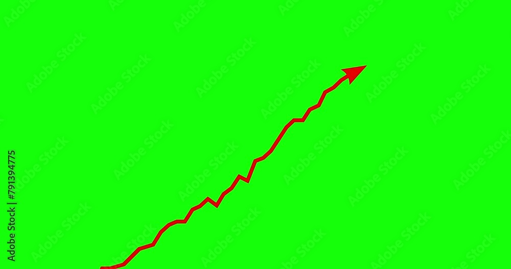 Chart arrow still goes up start and stop greenbox isolated. Red and ...
