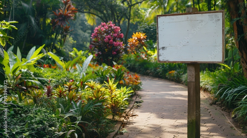 Blank mockup of a directional sign with images of different types of ...