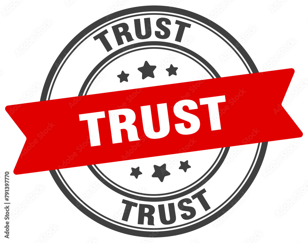 trust stamp. trust label on transparent background. round sign Stock ...