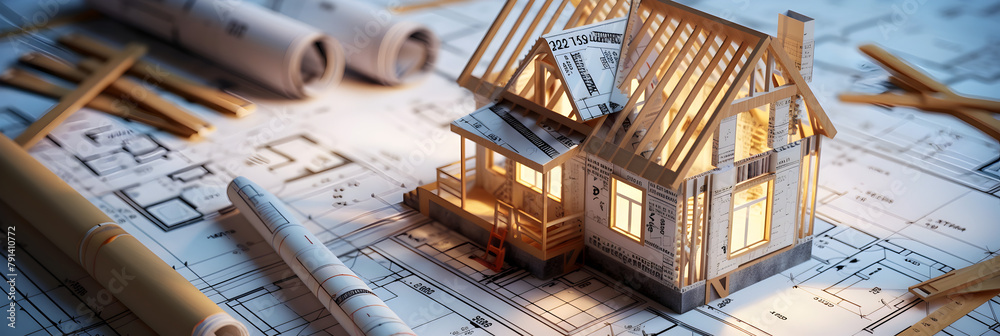 House plan design, house structure blueprint. tablets to design blueprints and analyze building ...