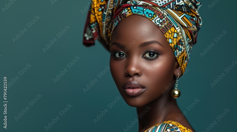 Beautiful amazing Gabon woman on studio background. Copy Space. Stock ...