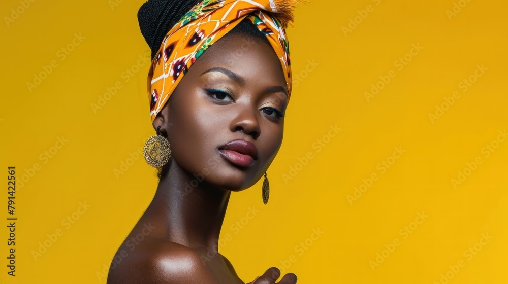 Beautiful amazing Gabon woman on studio background. Copy Space. Stock ...