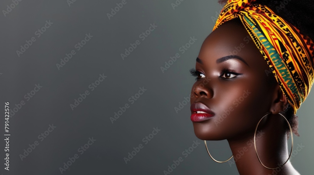 Beautiful amazing Gabon woman on studio background. Copy Space. Stock ...