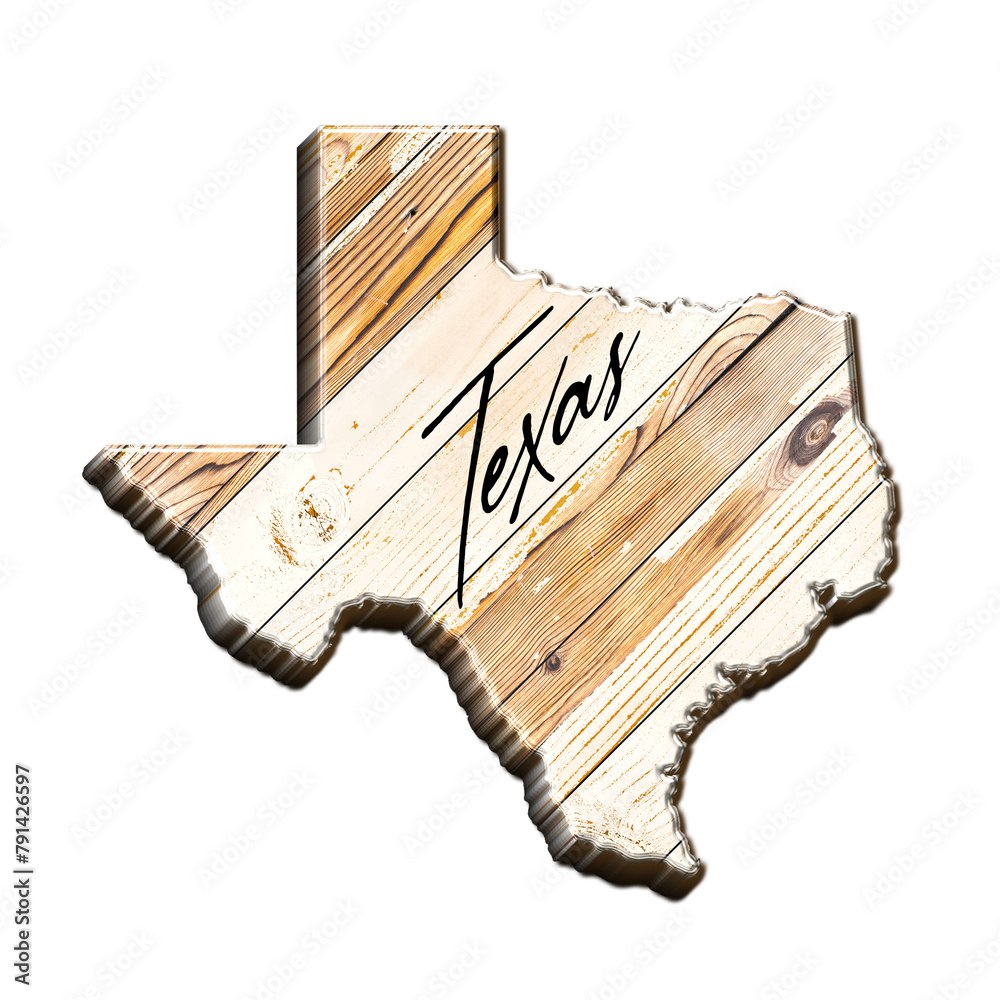 The Great State of Texas in a dimensional multi-layered shape made from ...