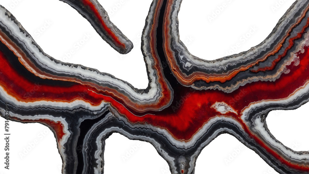 close up of a red agate stone slab on transparent background, wallpaper ...