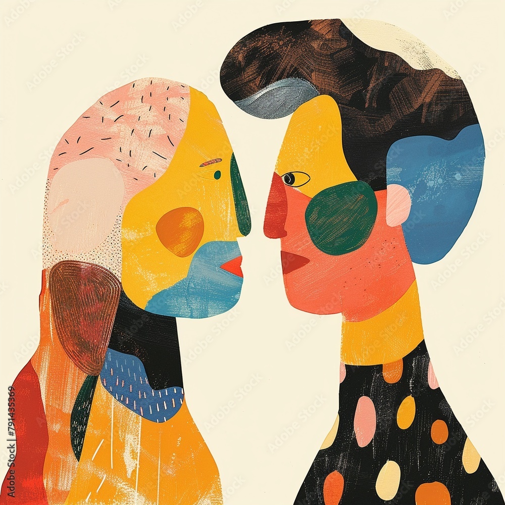 Create a series of illustrations capturing the subtleties of nonverbal ...