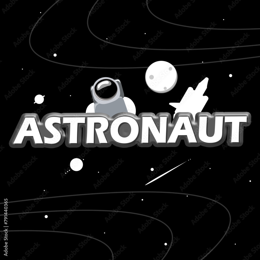 National Astronaut Day event banner. Bold text with an astronaut ...