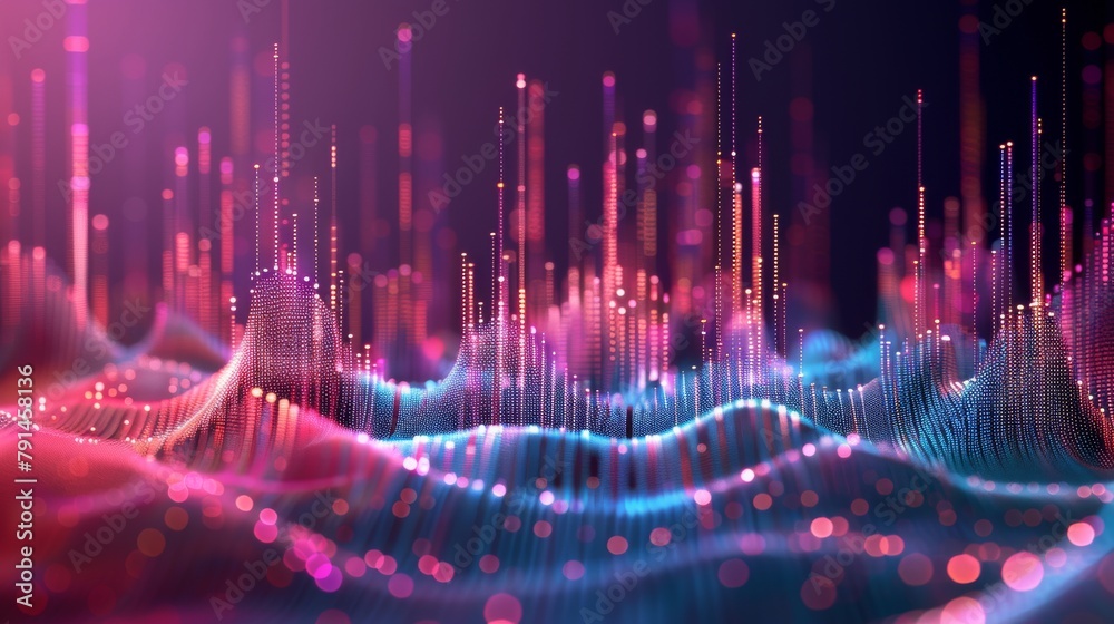 Futuristic cityscape with digital network overlay. A stunning visual ...