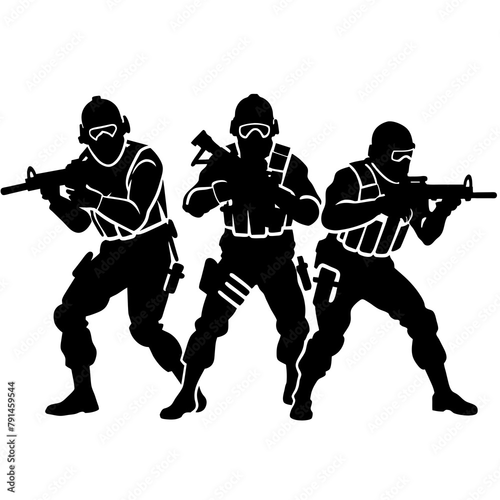 SVG Special forces tactical team, Silhouette Special forces tactical ...