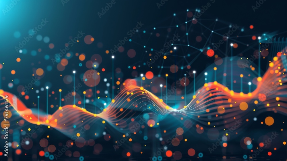 Futuristic cityscape with digital network overlay. A stunning visual ...