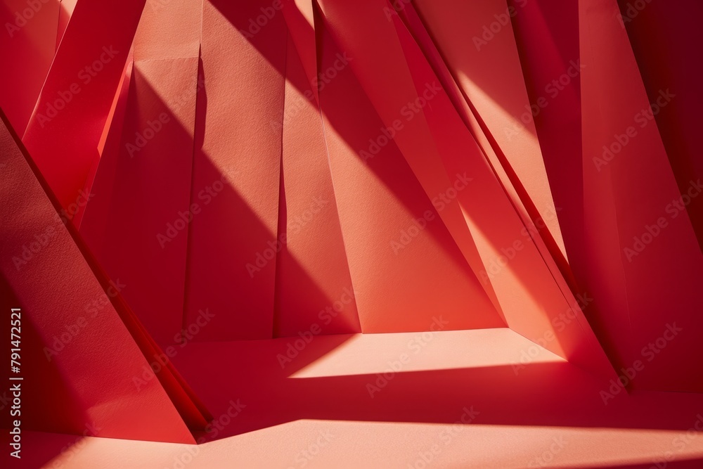 Abstract red geometric shapes creating a dynamic and modern background, perfect for contemporary ...