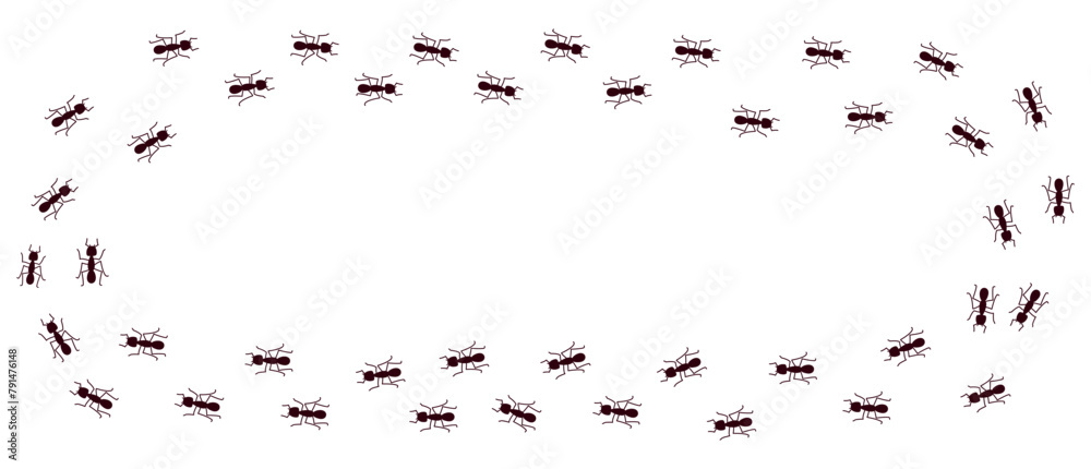 Ant trail. Doodle ants trail isolated on white backgrpund. Ants moving ...