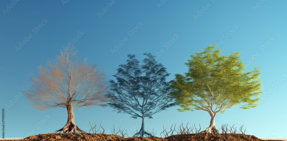 Natural and environmentally friendly concept illustration of many types ...