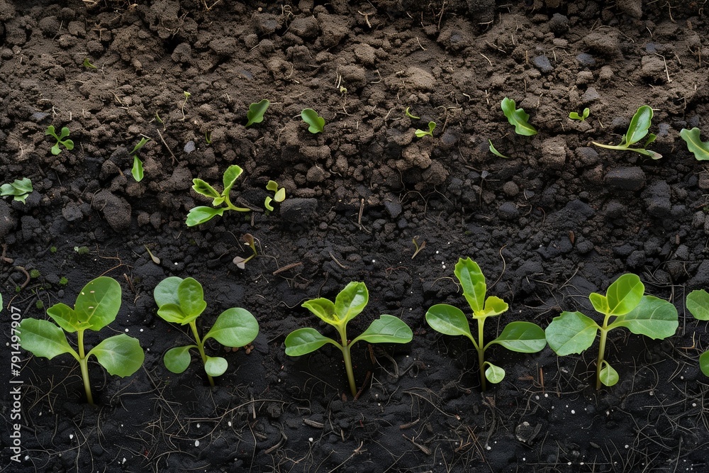 the process of seedling emergence through different types of soil ...