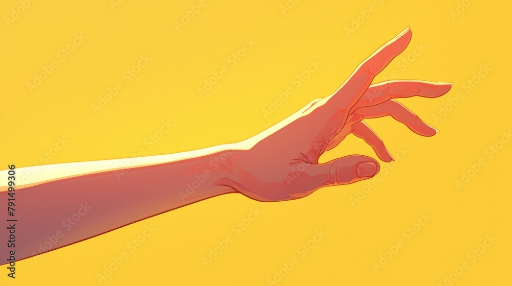 An isolated arm extends in a friendly wave or greeting gesture using ...