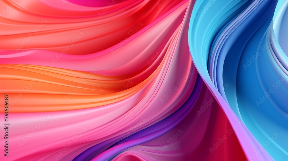 Waves of colorful fabric background, abstract banner. Rainbow fabric ...