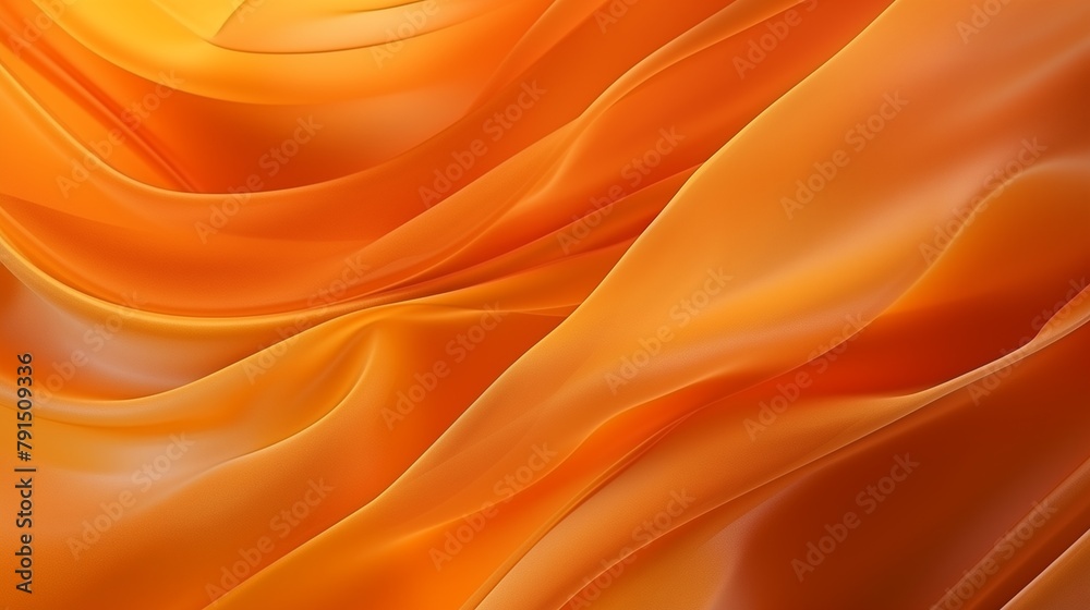 Waves of orange fabric background, abstract banner. Orange fabric ...