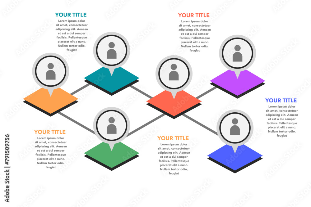 Corporate infographic with company structure and employee map and ...