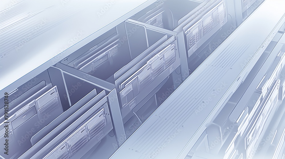 A highspeed data center with rows of sleek silver servers dedicated to ...