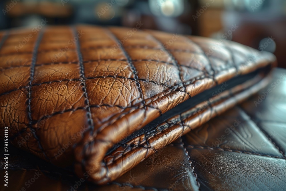 Luxury brown leather male wallet purse on black background shot in a ...